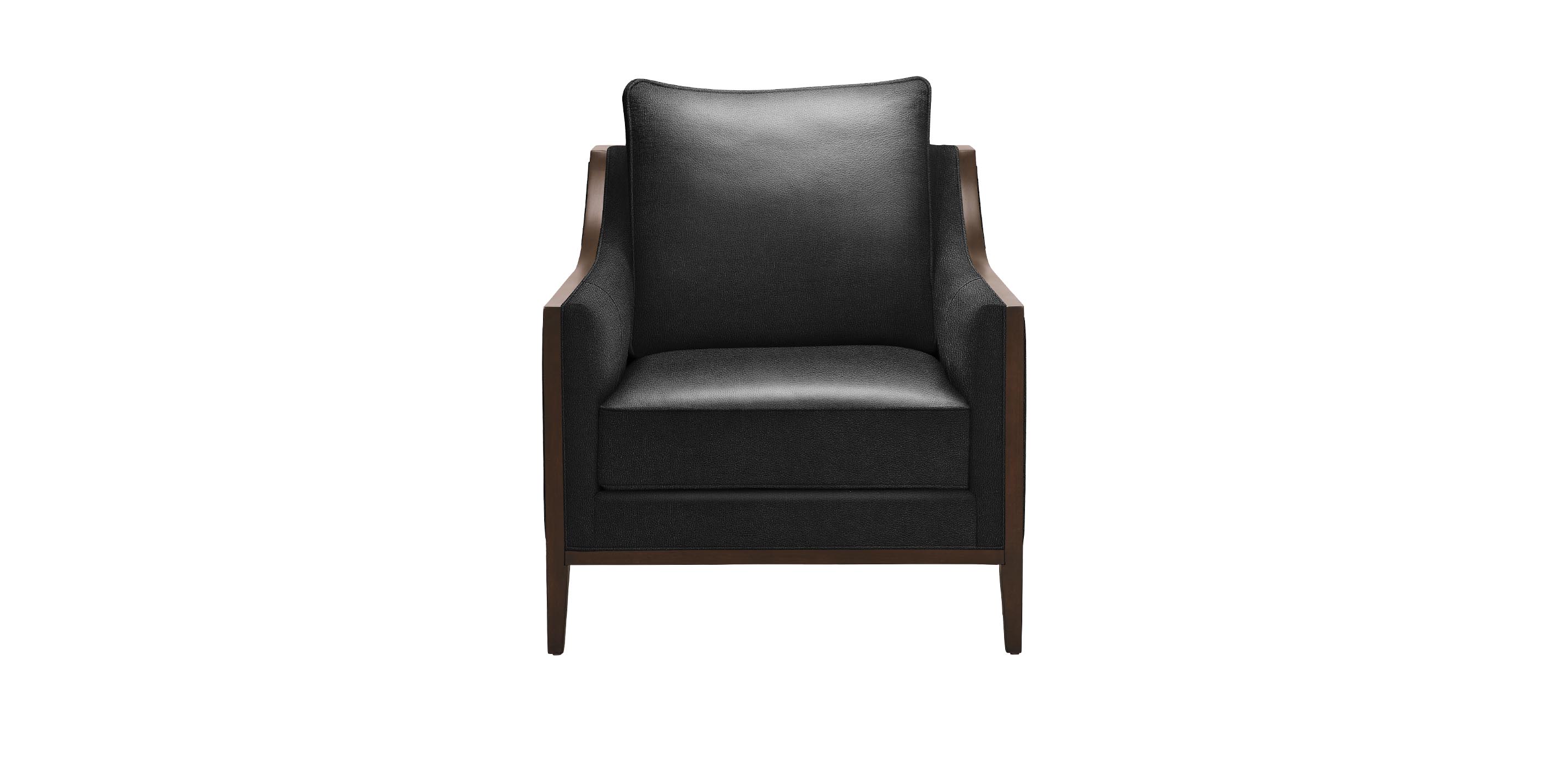 Halton Leather Occasional Chair—Exposed Wood Frame | Ethan Allen
