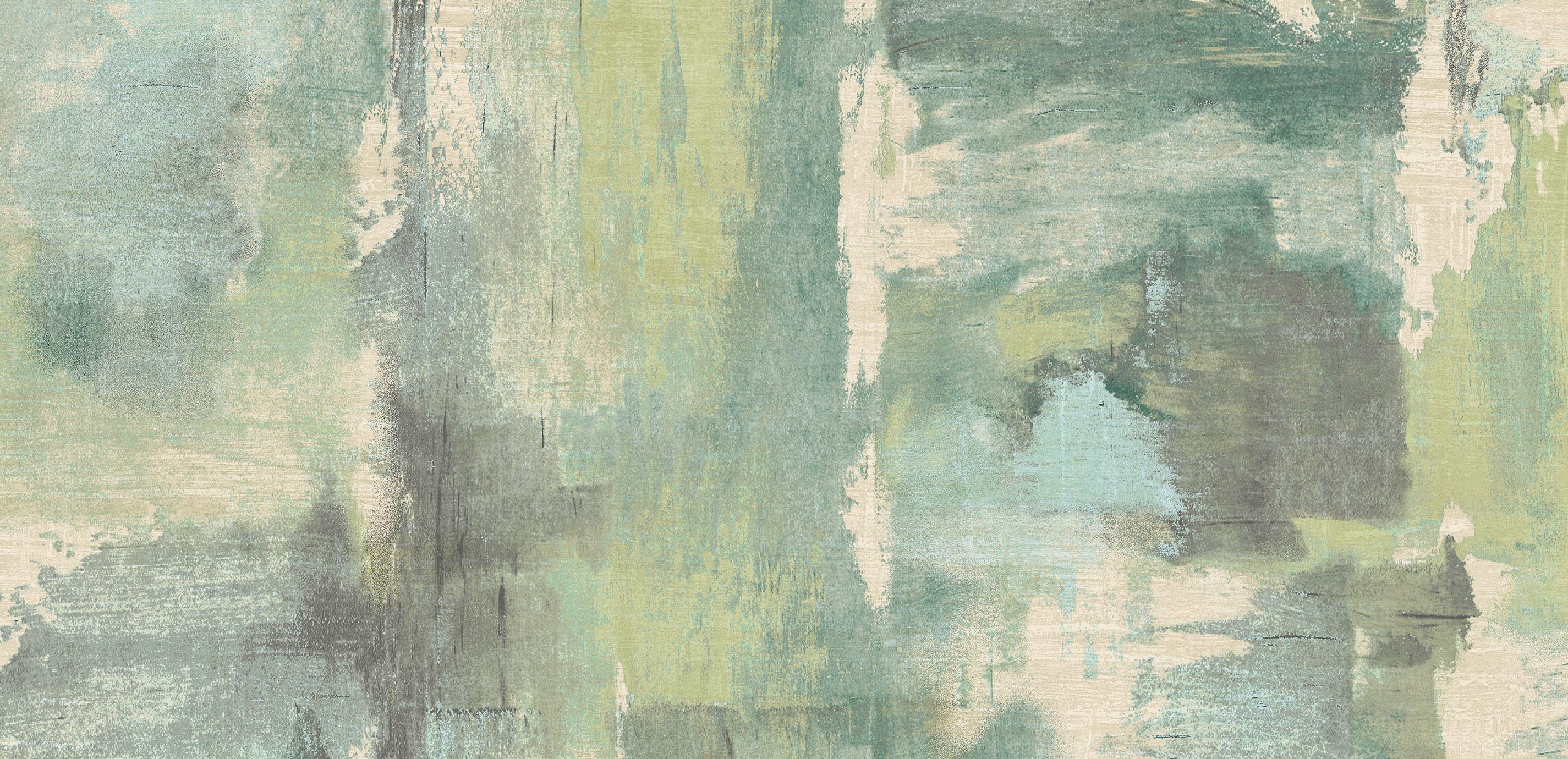 Painterly Abstract Green Wallpaper for Home | Ethan Allen