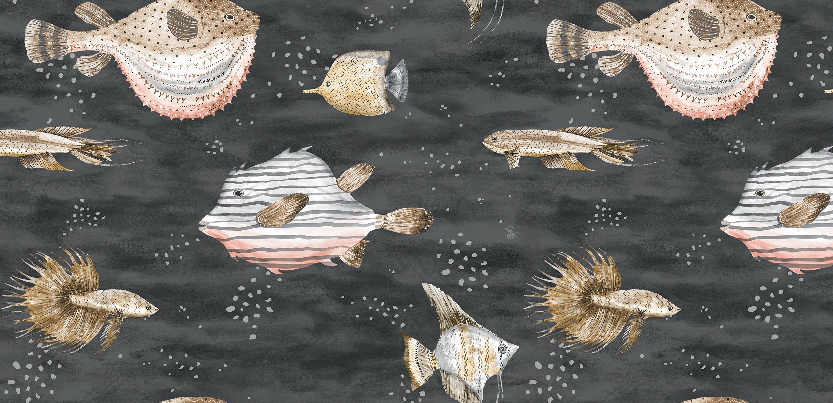 Friendly Fish Nautical Wallpaper for Home | Ethan Allen