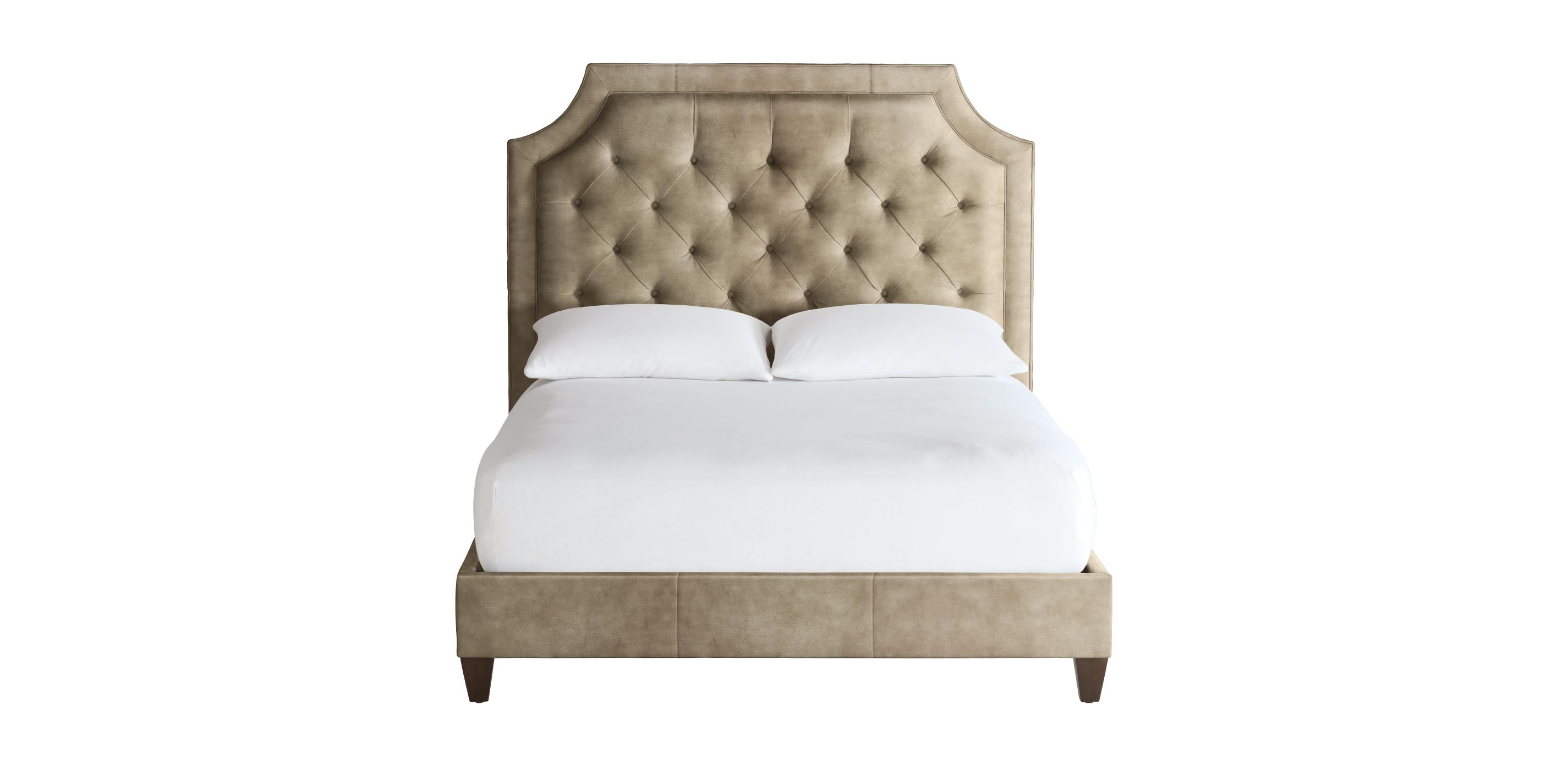 tufted leather bed