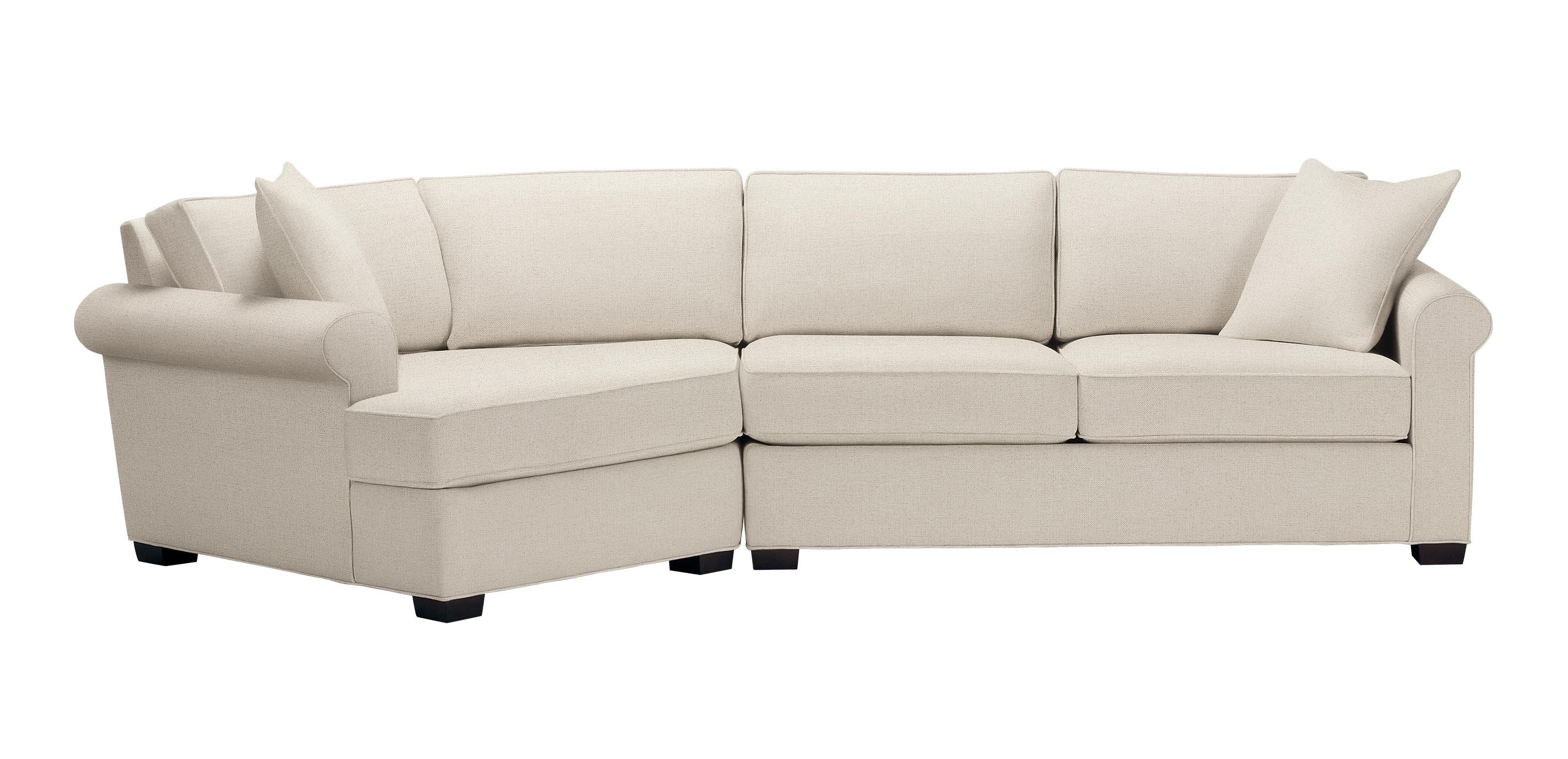 Spencer Roll Arm Two Piece Sectional with Square Cuddle Chaise