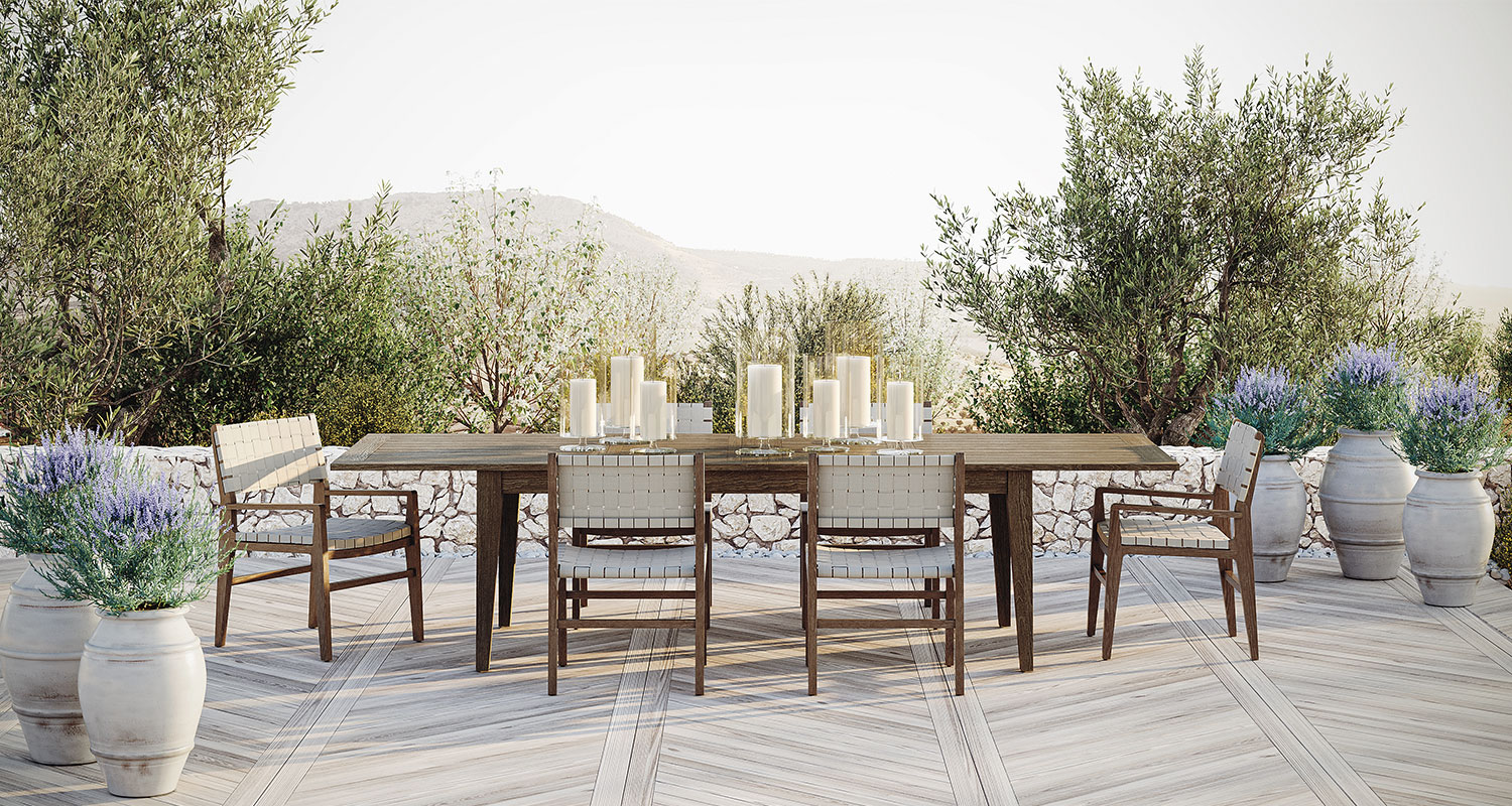 Desert Resort Teak Outdoor Dining Room | Ethan Allen Canada